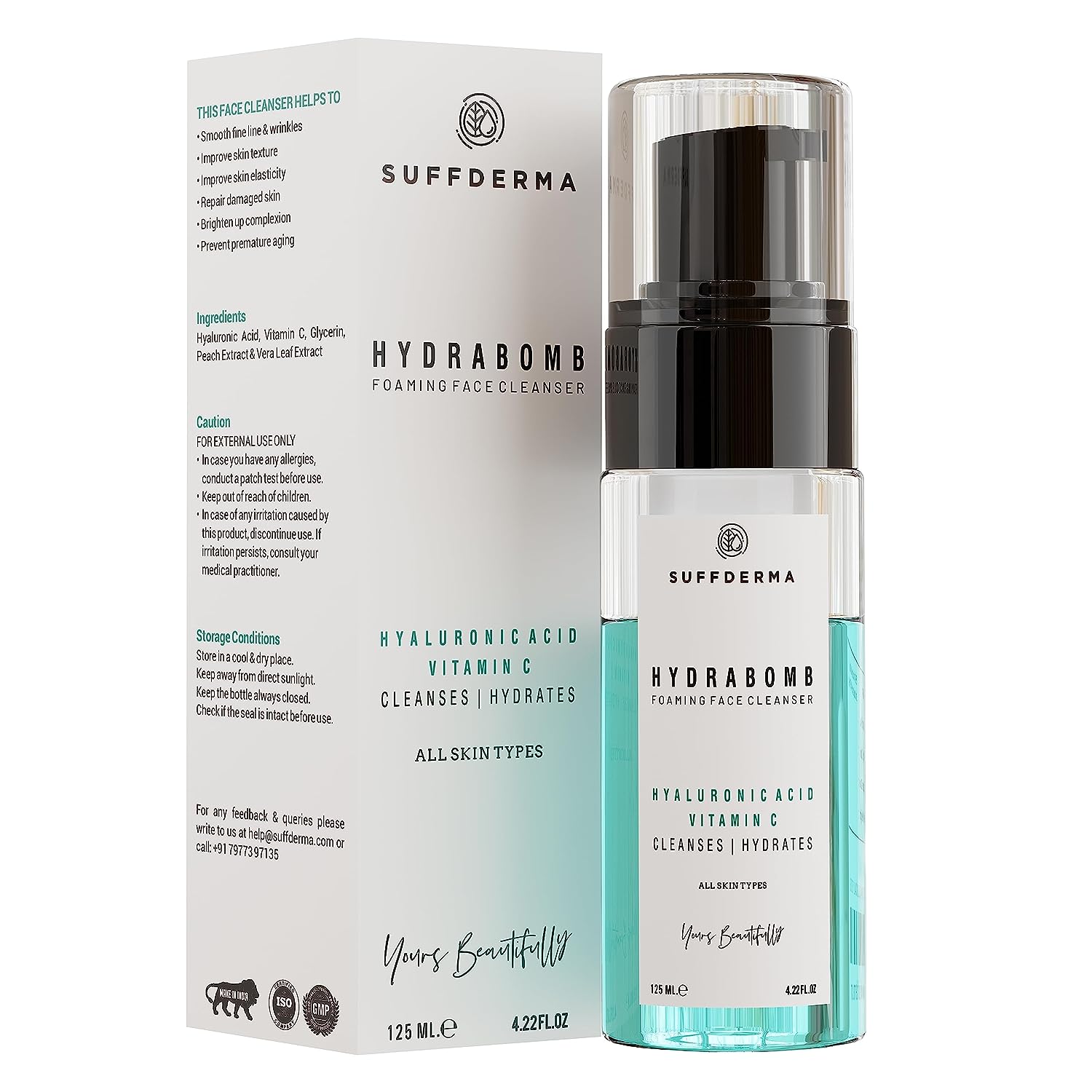 Hydrabomb Foaming Face Cleanser - 125ml(MZ) – Suffderma