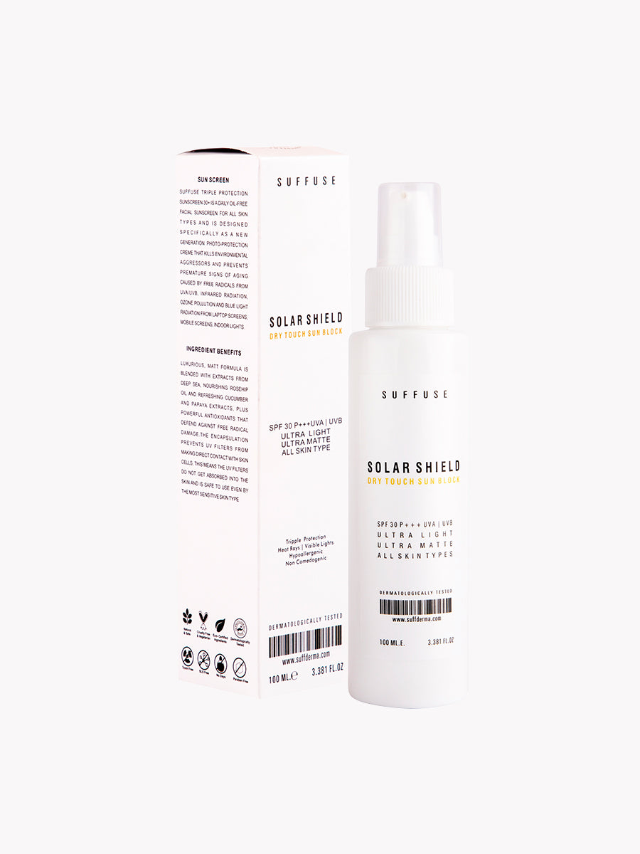 Solar Shield Sun Block SPF 30+++ UVA/UVB - 100ml – Suffderma